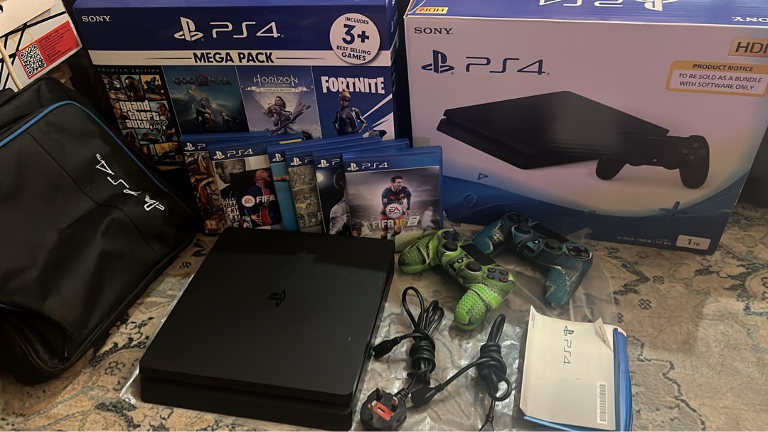 Sony PS4 Slim 1TB + Console + Free CD Games, Video Gaming, Video Games ...
