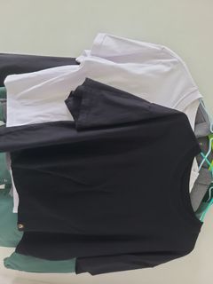 Brandless Plain Black T-Shirt - L, Men's Fashion, Tops & Sets, Tshirts ...