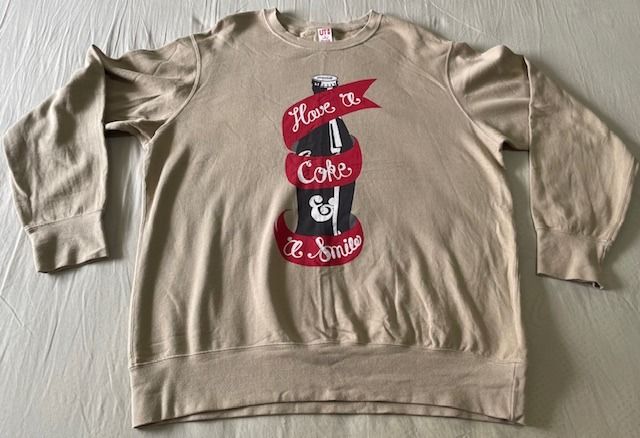 Uniqlo + Coca Cola Have A Coke & A Smile Beige Men Extra Large Sweater ...