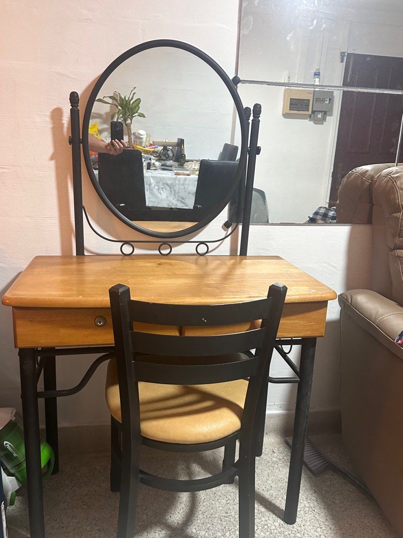 Vanity Table & Chair, Furniture & Home Living, Furniture, Tables & Sets ...
