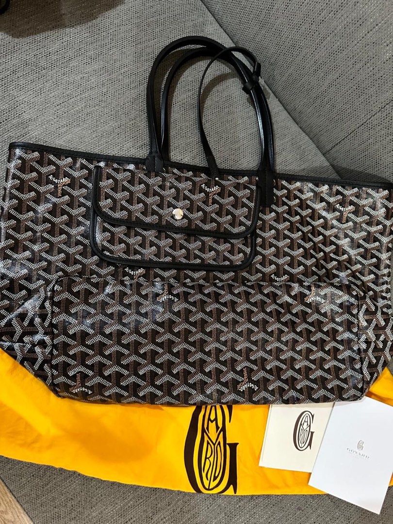 VVGC! Goyard st louis PM all black 2022 lengkap ori receipt, db ...