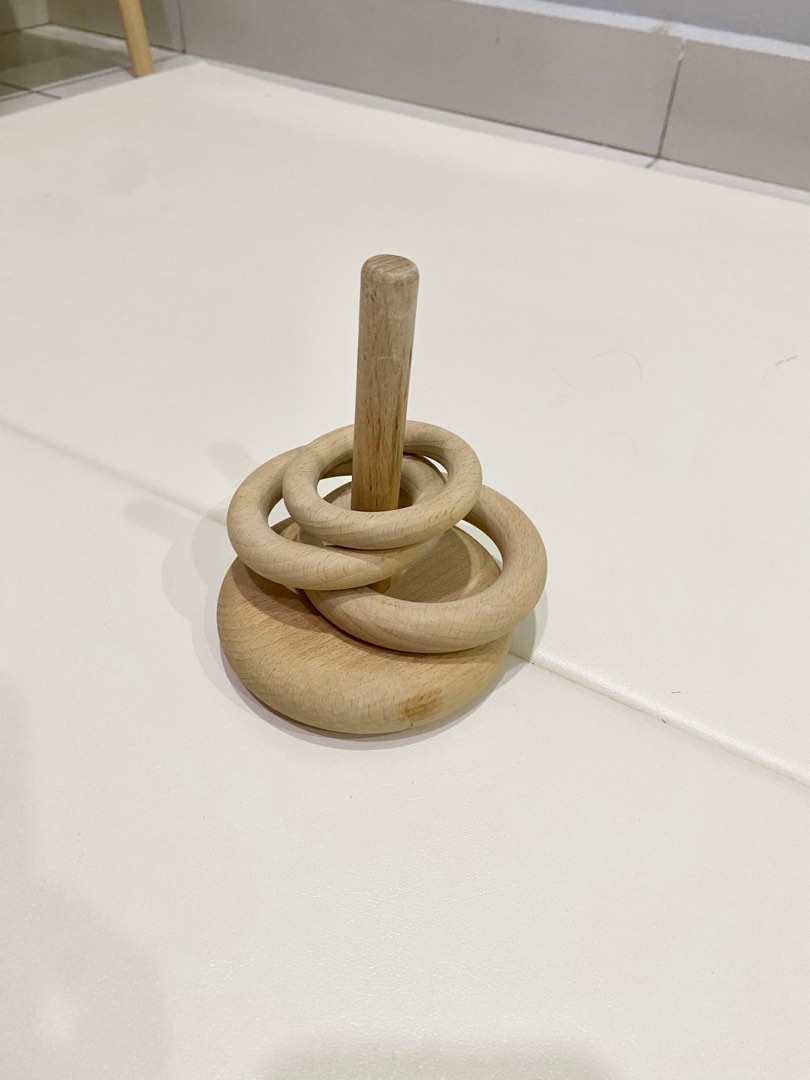 Wooden Montessori Toys Stacking Rings with Stable Base, Hobbies & Toys ...