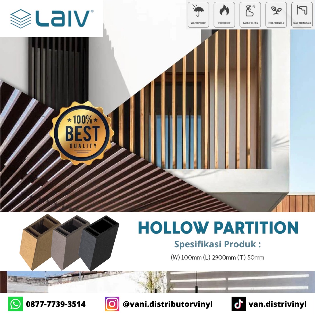 WPC Outdoor Hollow Partisi LAIV 5cm x 10cm - Pembatas Sekat Ruangan ...