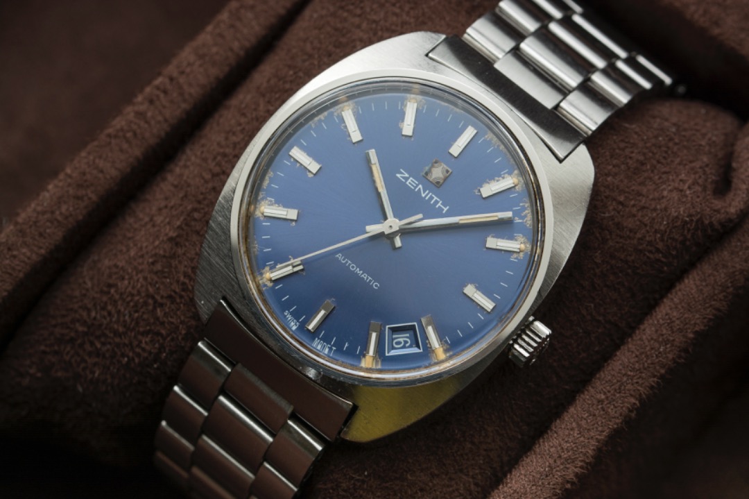 Zenith Surf Automatic Blue Dial Hi-beat vintage sport watch (Cal ...