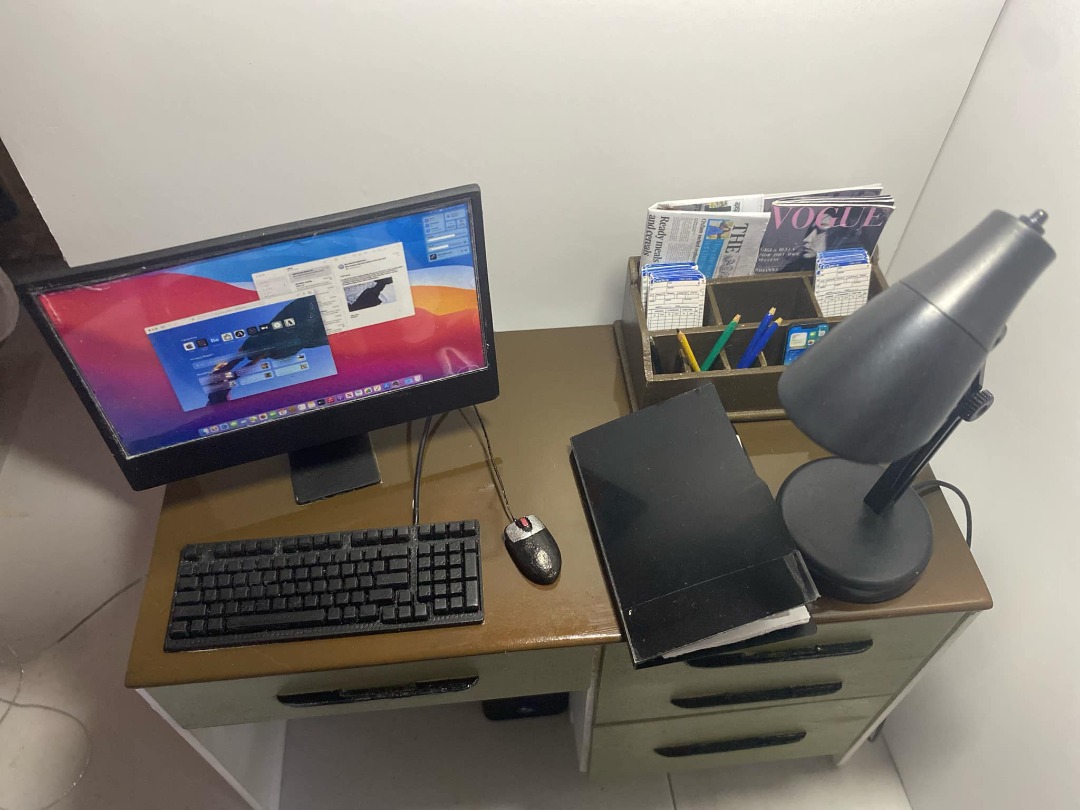1/6th Scale Working Desk Set Miniature for Dolls and Figures, Hobbies ...