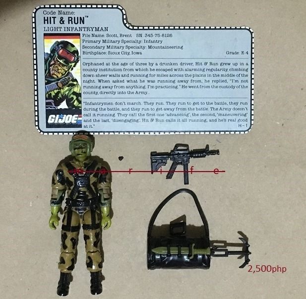 1988 GI Joe Hit & Run v1 ARAH w/ file Card Vintage Hasbro figure VT ...
