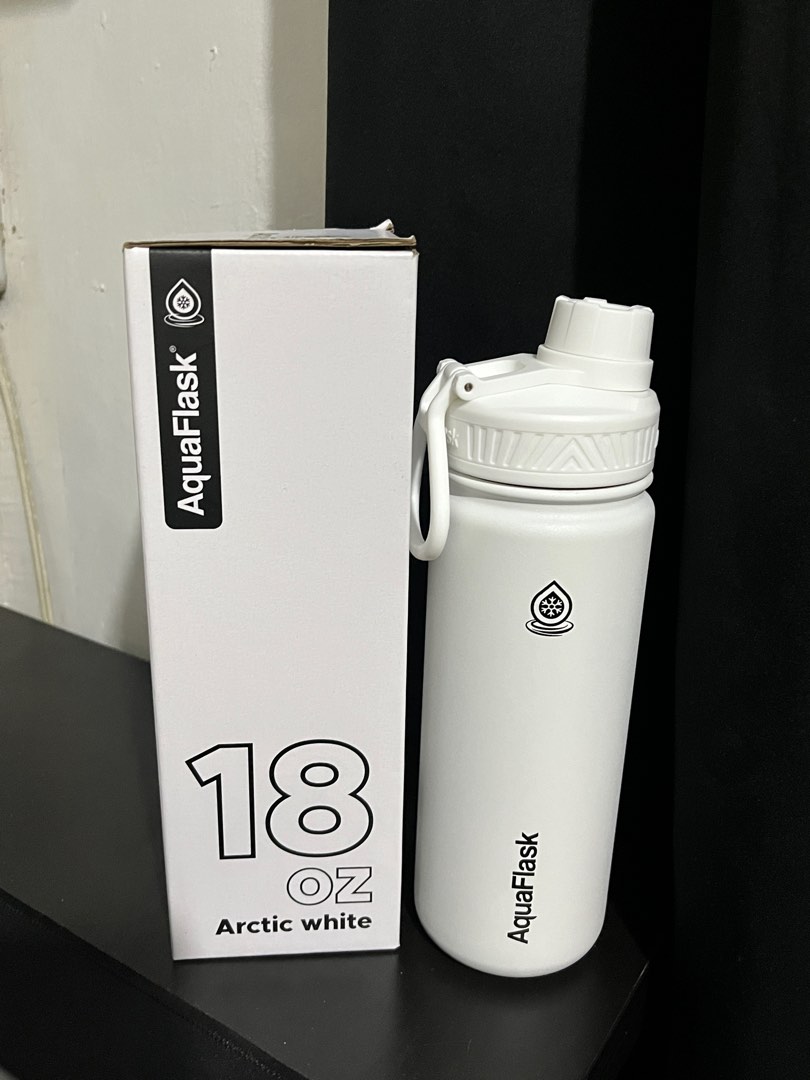 Aquaflask 18oz ARCTIC WHITE (with box), Furniture & Home Living ...