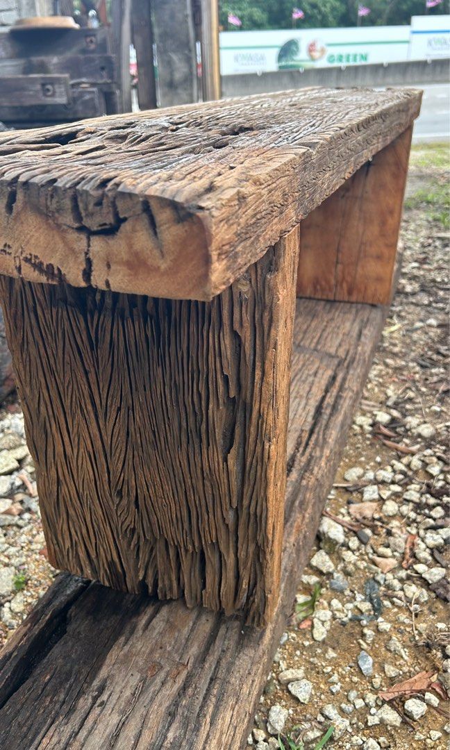 Bangku kayu balau rustic, Furniture & Home Living, Outdoor Furniture on ...