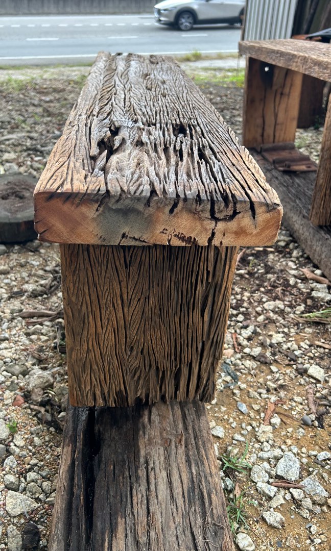 Bangku kayu balau rustic, Furniture & Home Living, Outdoor Furniture on ...