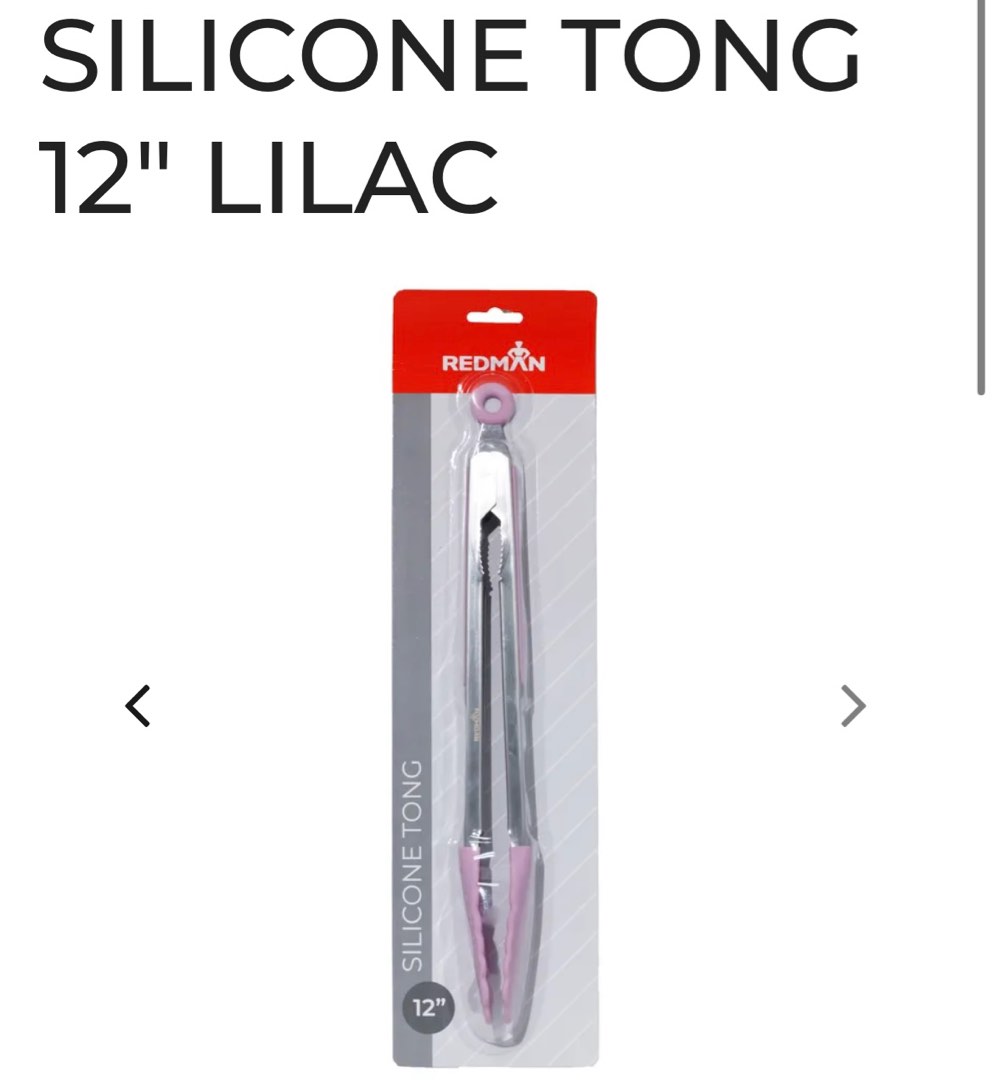 BN Redman silicone tongs bbq Barbeque lilac purple long metal food ...