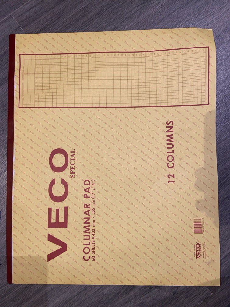 Columnar Worksheet / Columnar Pad (12 columns), Hobbies & Toys ...