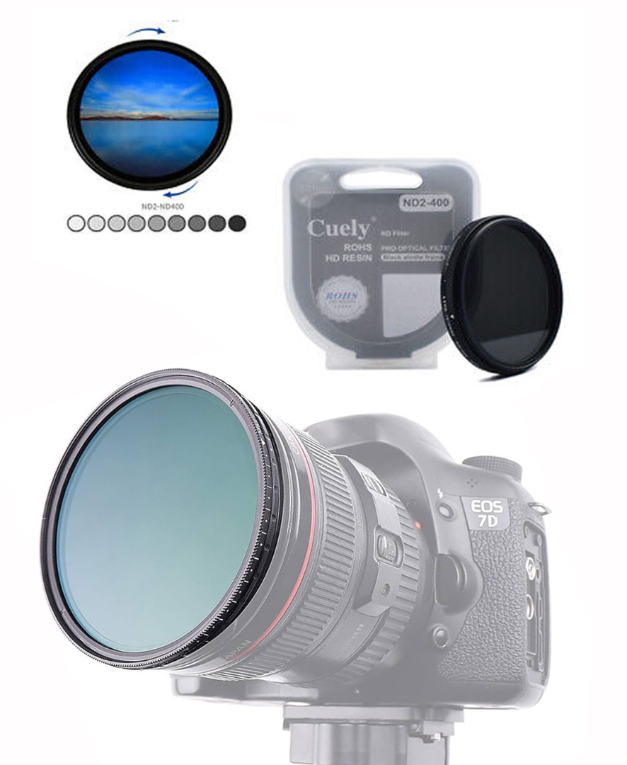 EB 82MM Neutral Density ND2-400x Variable Fader Filter, Photography ...