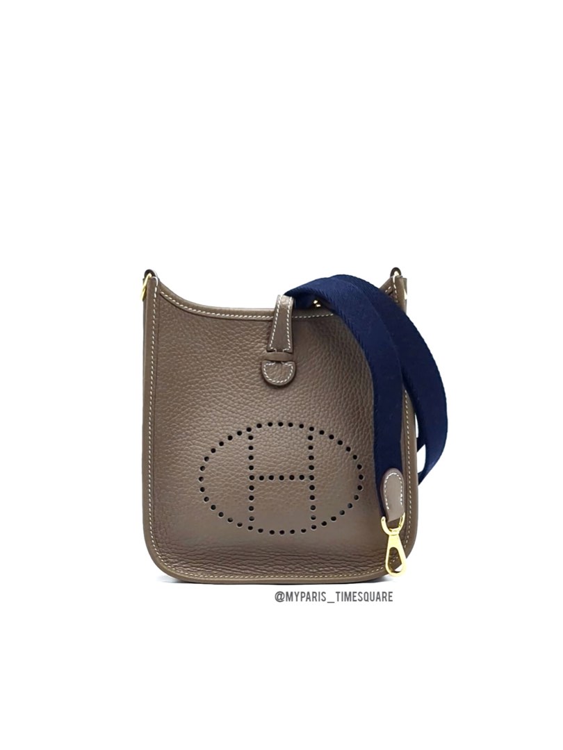 H ermes Mini Evelyne Etoupe GHW Stamp Z, Luxury, Bags & Wallets on Carousell