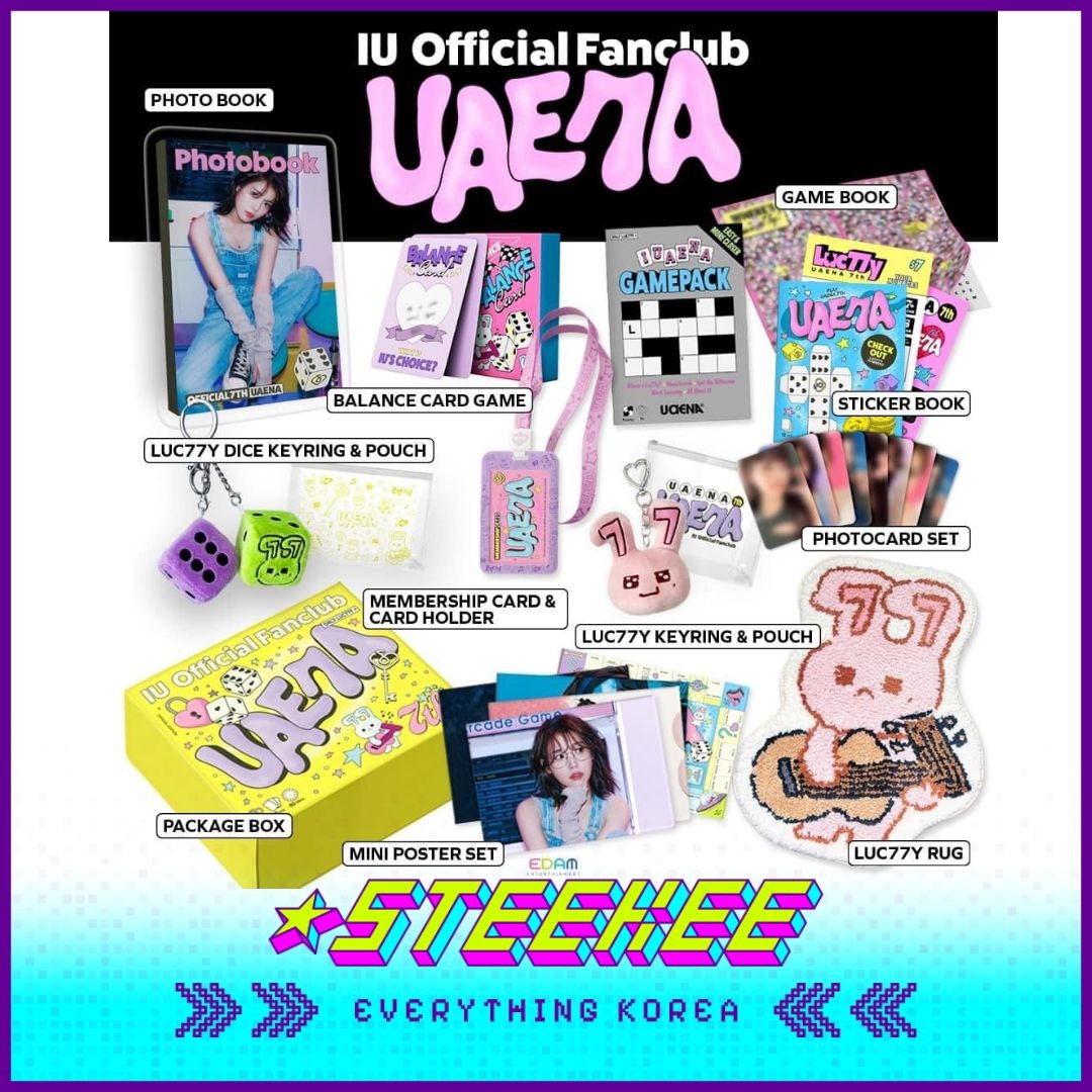 IU Uaena 7th Official Fan Club Kit Member Gift by Steekee Korea 2644 ...