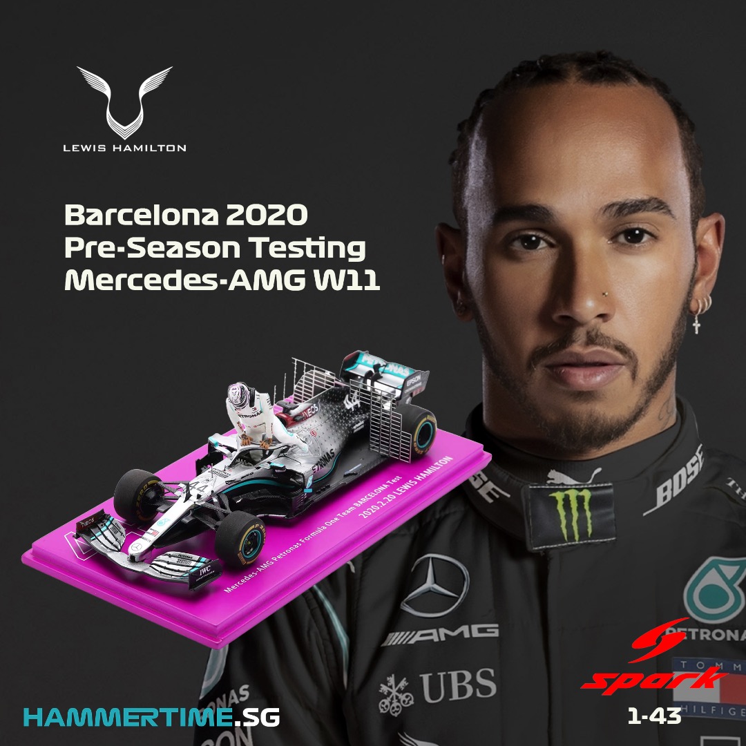 Lewis Hamilton 2020 Barcelona Pre-Season Testing Mercedes-AMG W11 1/43 ...