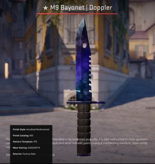 M9 Bayonet Doppler Phase 2, Video Gaming, Gaming Accessories, In-Game ...