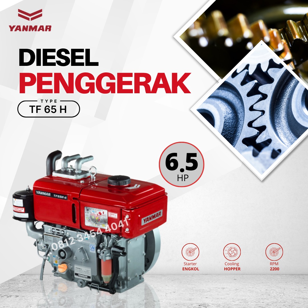 Mesin Diesel Yanmar TF 65 H Engkol 6.5 Pk Engine Penggerak, Motor di Carousell