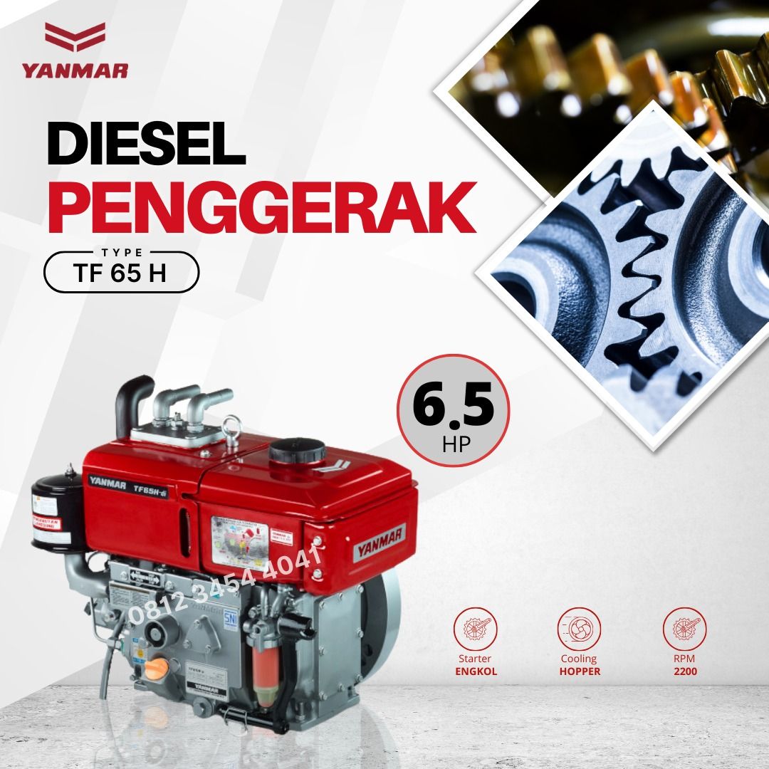 Mesin Diesel Yanmar TF 65 H Engkol 6.5 Pk Engine Penggerak, Motor di Carousell