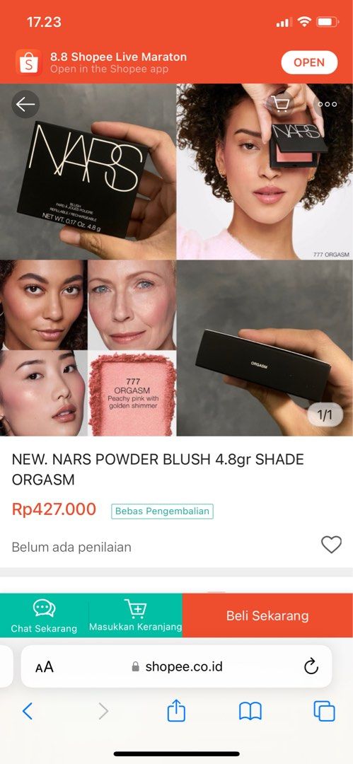 Nars — Orgasm Powder Blush , Kesehatan & Kecantikan, Rias Wajah di Carousell