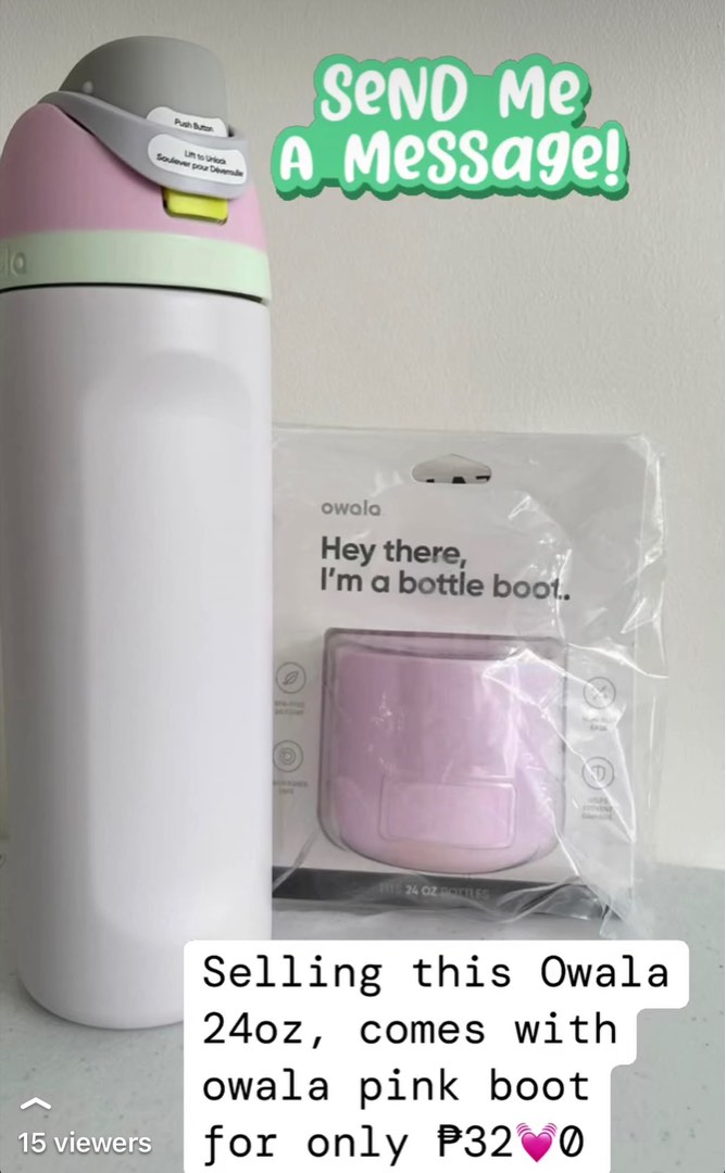 Owala Candy Coated with Owala Pink Boot 24oz, Furniture & Home Living ...