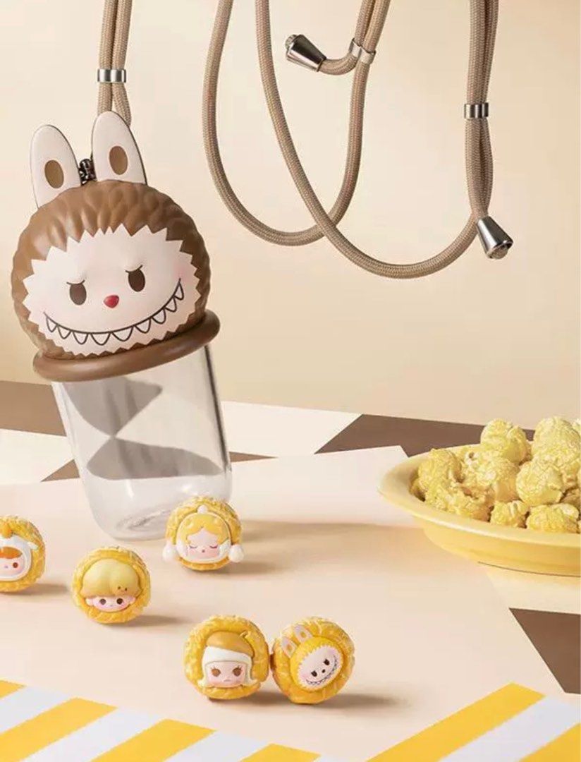 Popmart Popland Exclusive Popcorn Popbeans - Labubu jar with a set of 5 ...