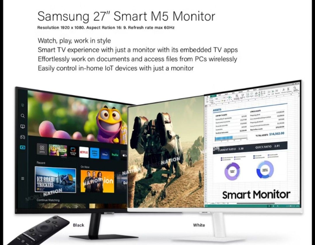 Samsung Smart Monitor M5 27 inch (Black), Computers & Tech, Desktops on ...