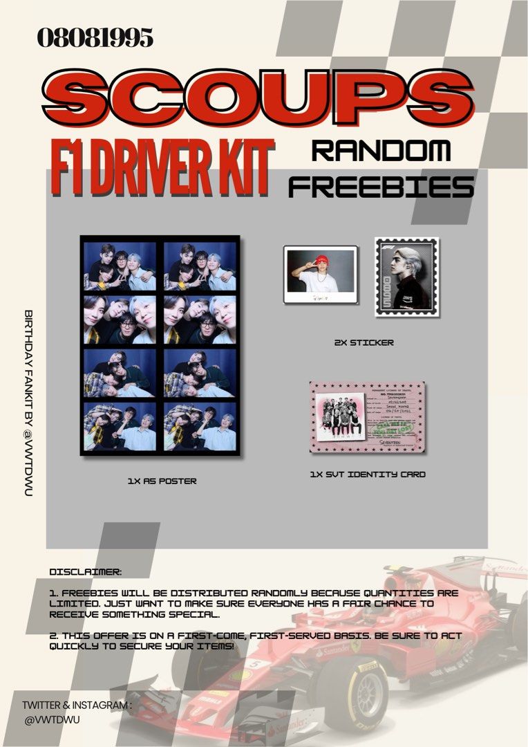 SEVENTEEN SCOUPS F1 FANKIT (BIRTHDAY KIT), Hobbies & Toys, Collectibles ...