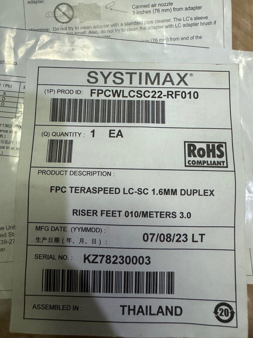 SYSTIMAX Fiber Optic Cables, Computers & Tech, Parts & Accessories ...