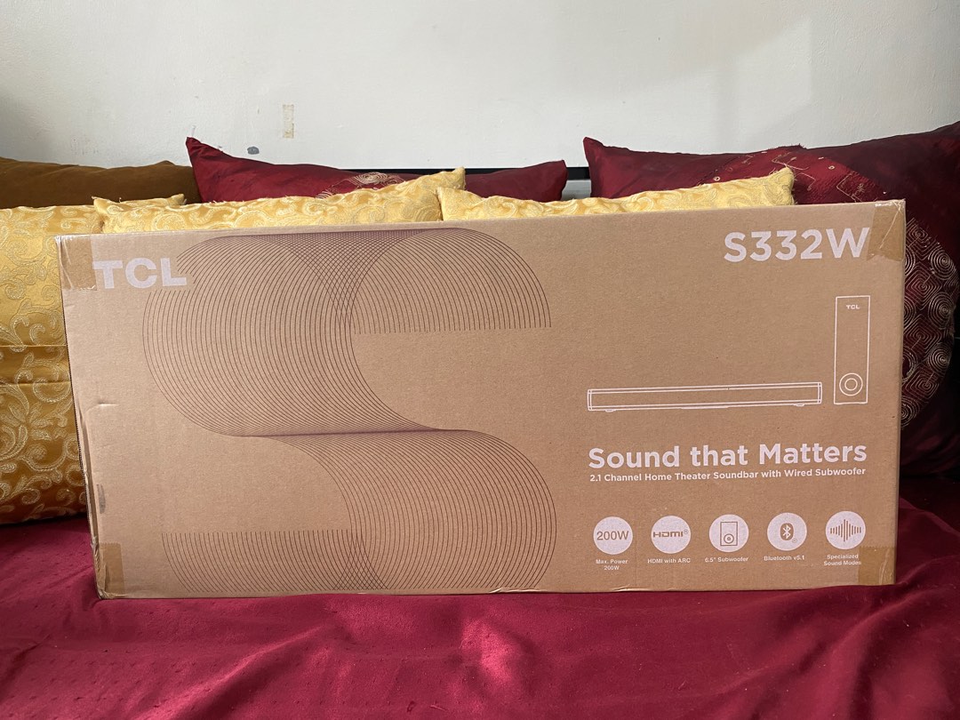 TCL Soundbar S332W 2.1 Channel Home Theater Soundbar with Wired ...