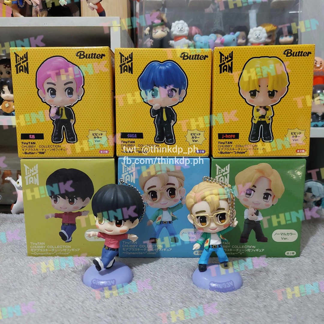 TinyTAN Chubby Figure Keyring ( bts rm jin suga jhope jimin v taehyung bt21 charm), Hobbies ...