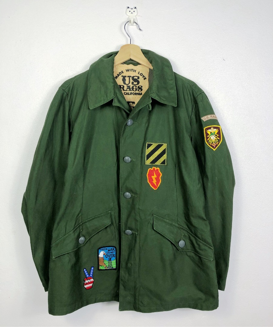 US RAGS PATCHES MILITARY STYLE PARKA JACKET, Men's Fashion, Coats ...
