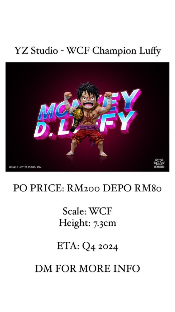 YZ Studio - WCF Champion Luffy, Hobbies & Toys, Toys & Games on Carousell