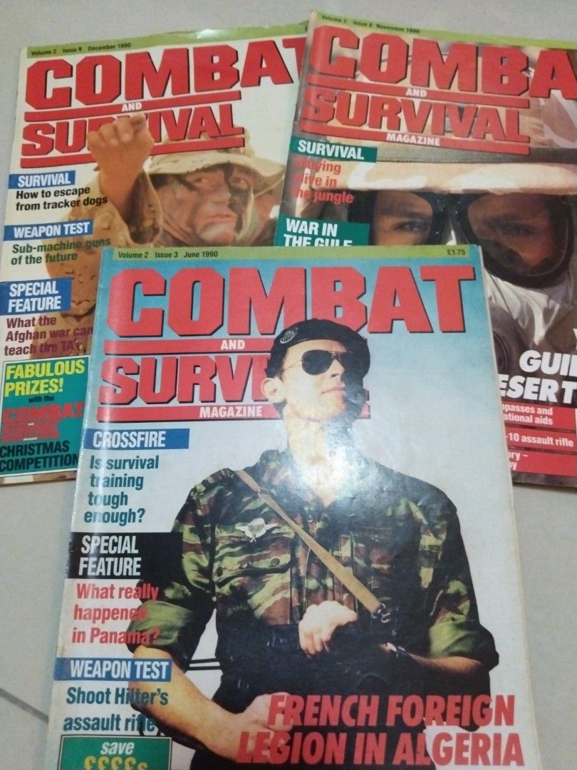 1990 Combat & Survival Magazines Pack (3), Hobbies & Toys, Books ...