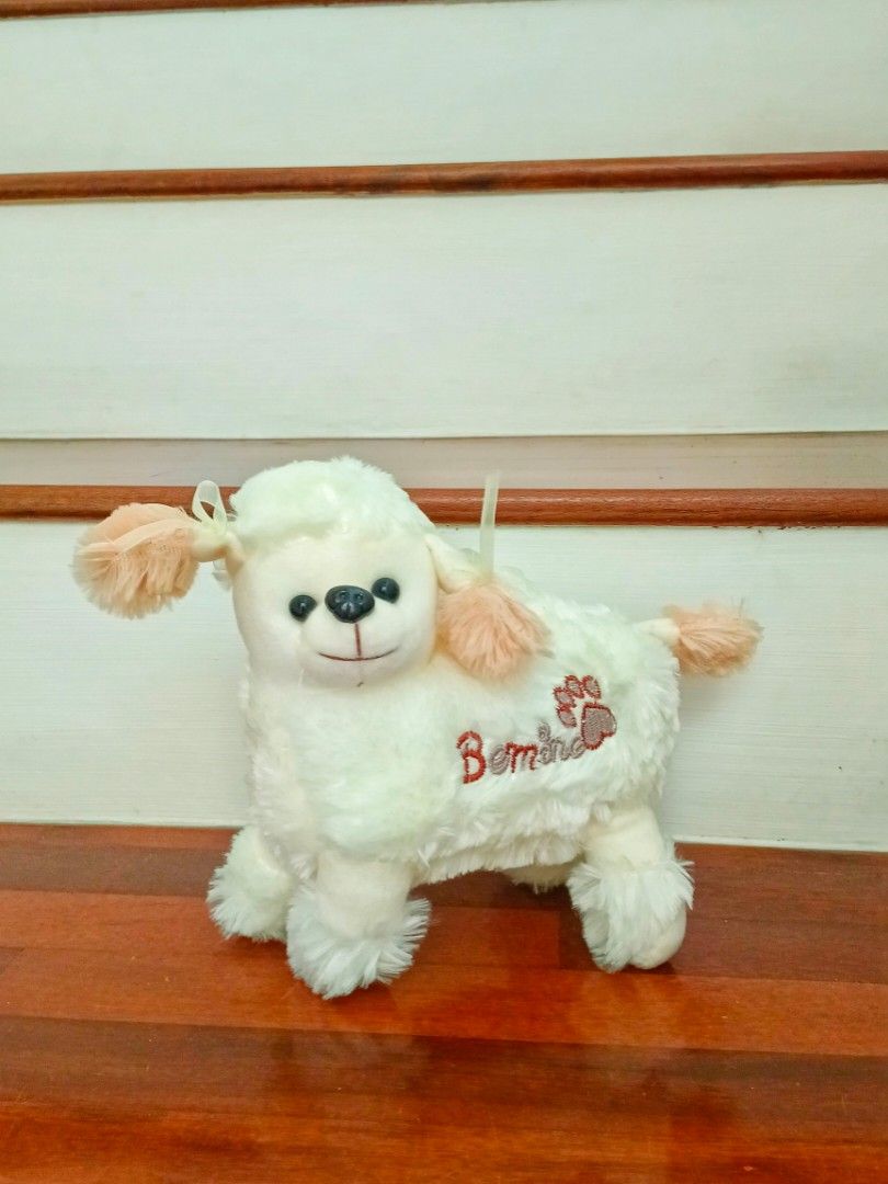 20cm Coquette Ribbon Cute Poodle Dog White Stuffed Plush Toy, Hobbies ...