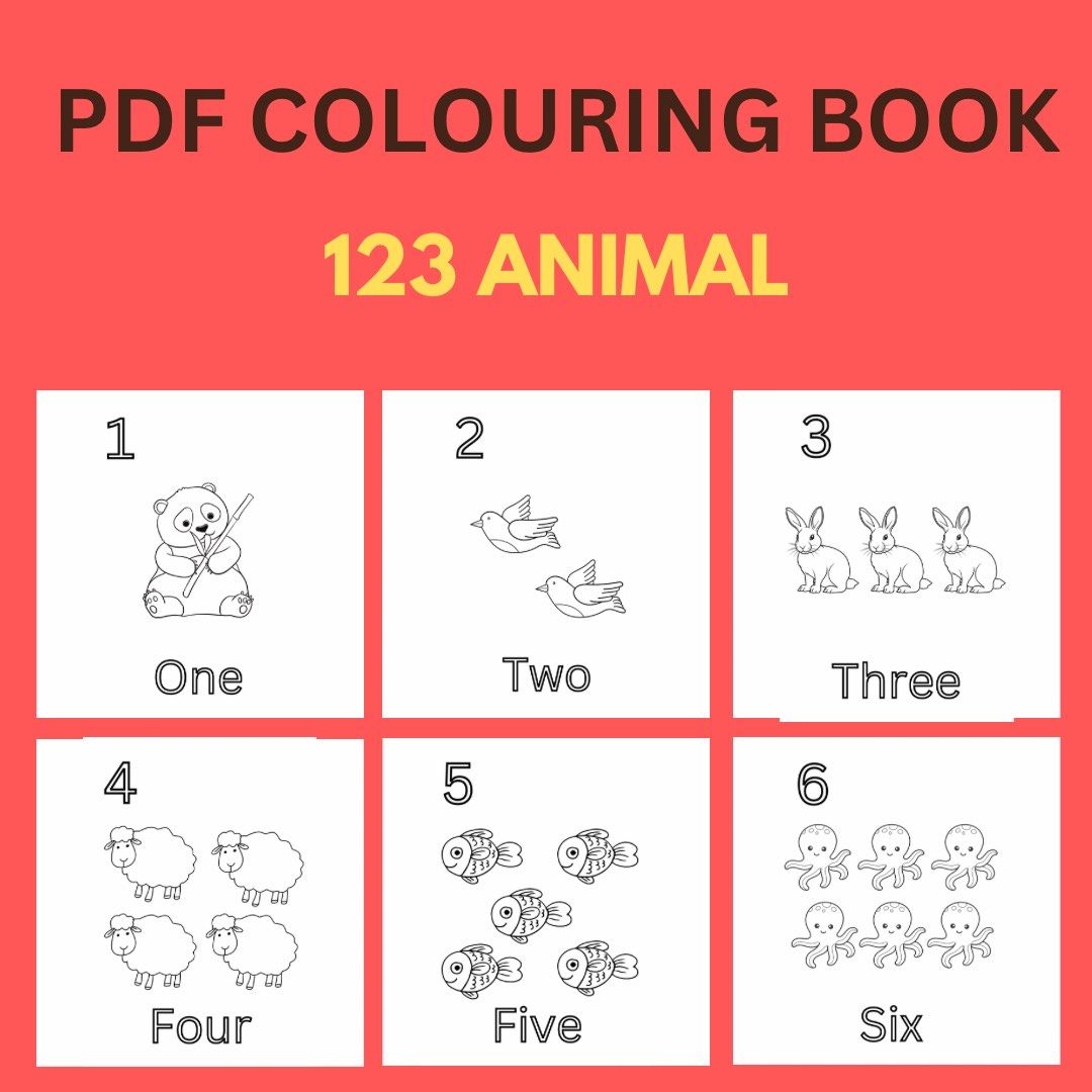 2 SETS PDF Colouring Book ABC 123 Animal Theme, Hobbies & Toys, Books ...