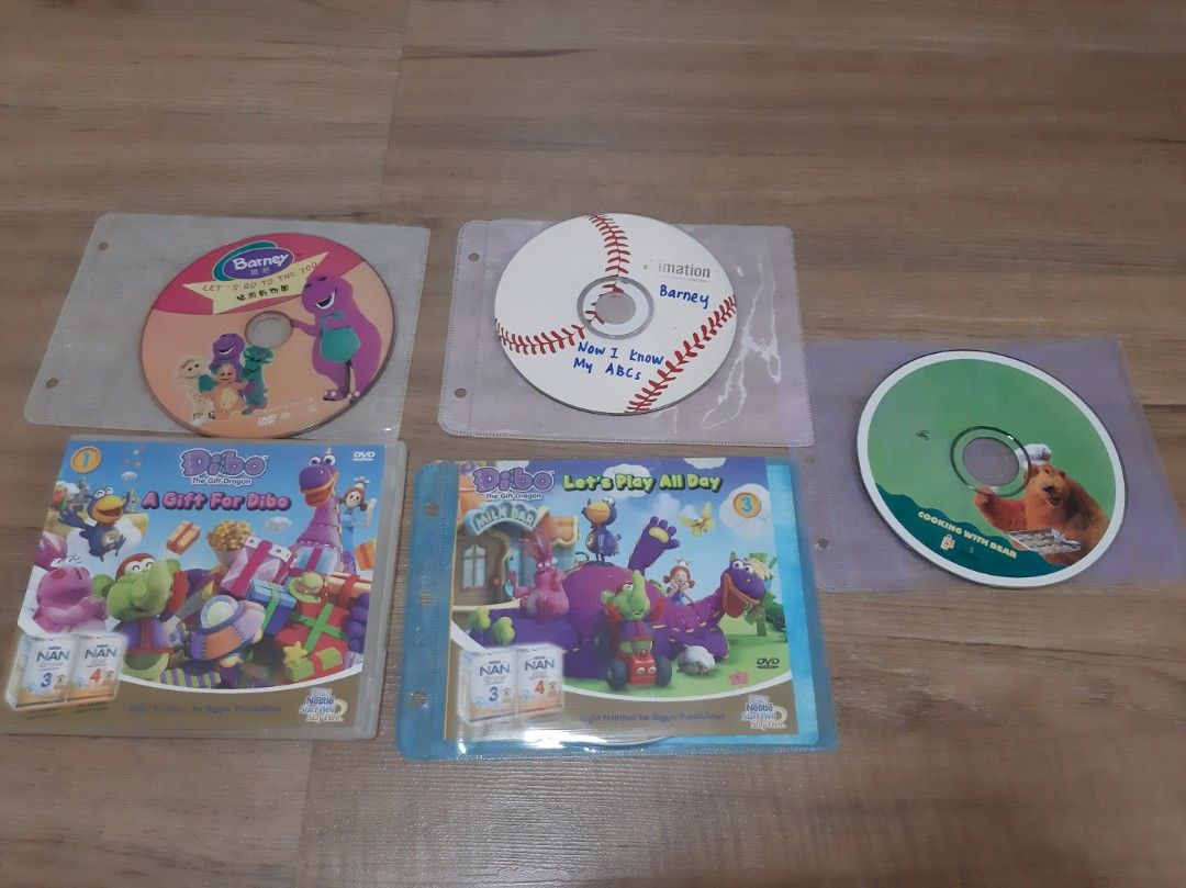 5 pcs Children DVD/ Barney/ Dibo/ Bear, Hobbies & Toys, Music & Media ...