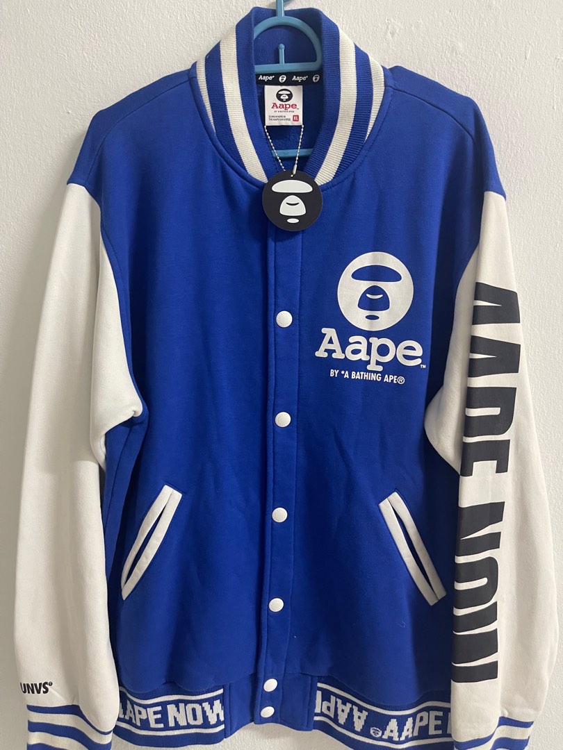 AAPE BATHING APE Stadium Jacket cotton blue XL Used, Men's Fashion, Coats, Jackets and Outerwear ...