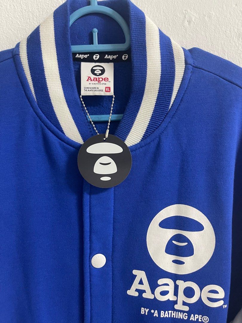 AAPE BATHING APE Stadium Jacket cotton blue XL Used, Men's Fashion, Coats, Jackets and Outerwear ...