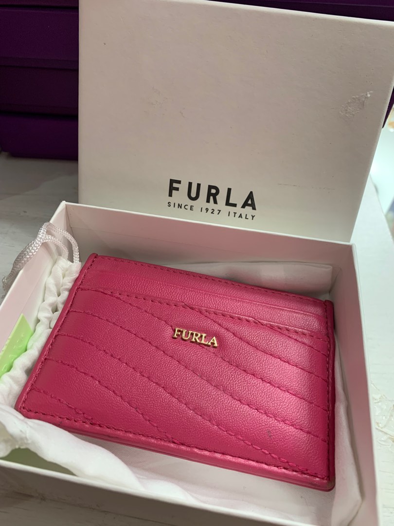 [Authentic] Furla Card Holder in Hot Pink, Women's Fashion, Bags ...