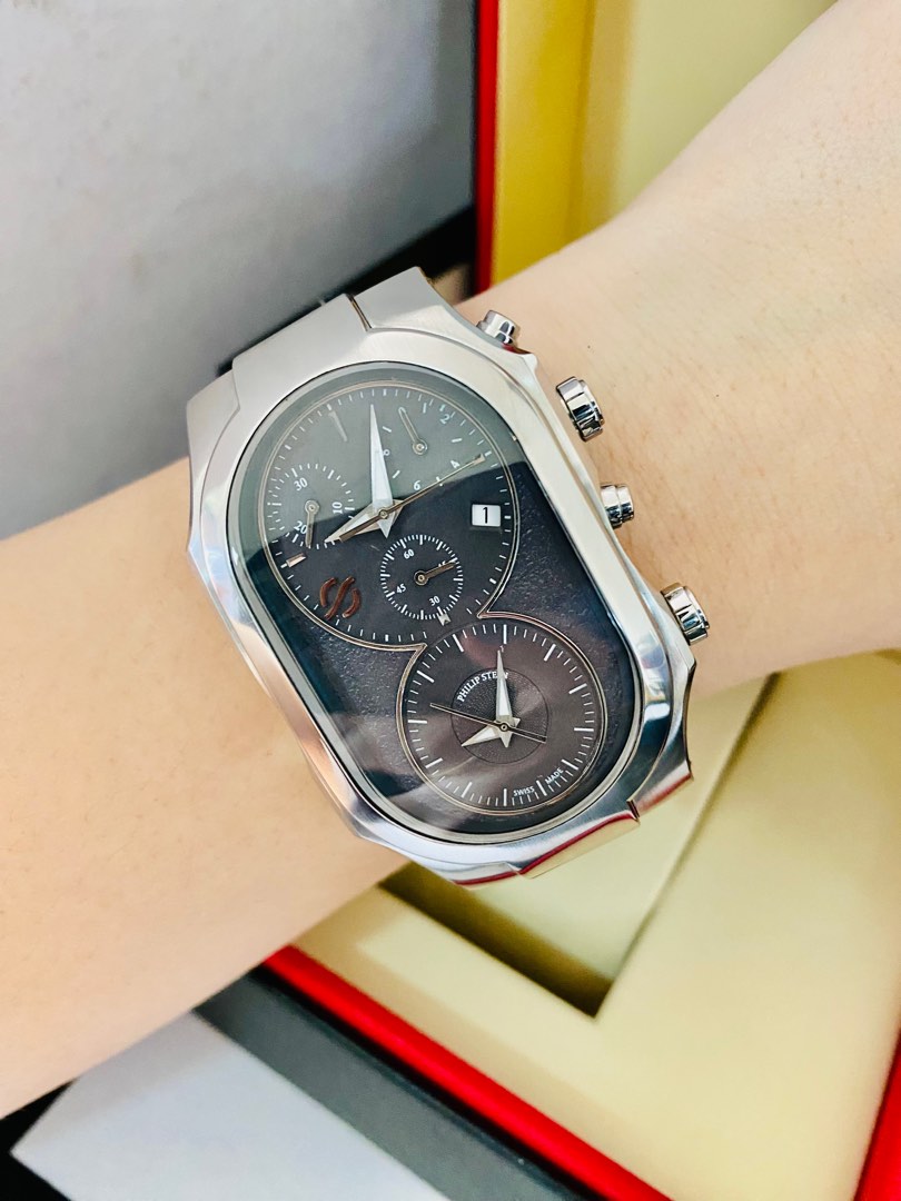 Authentic Philip Stein XL Dual Time Chronograph Signature Watch for ...