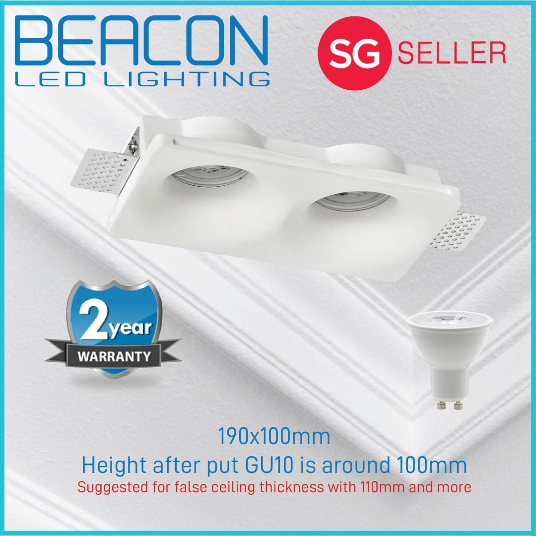 Beacon LED (Modern Design) Gypsum Frameless Plaster False Ceiling ...