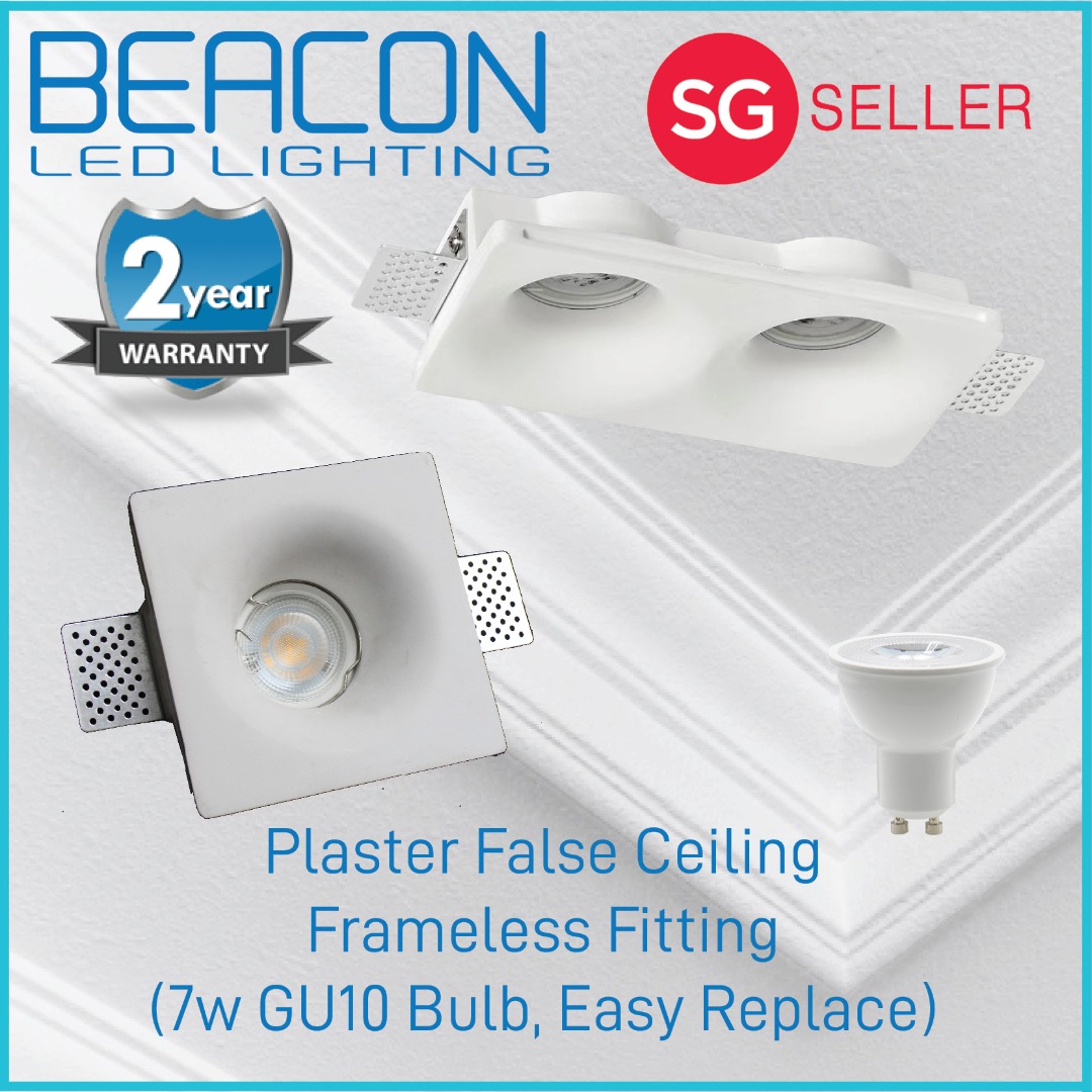 Beacon LED (Modern Design) Gypsum Frameless Plaster False Ceiling ...