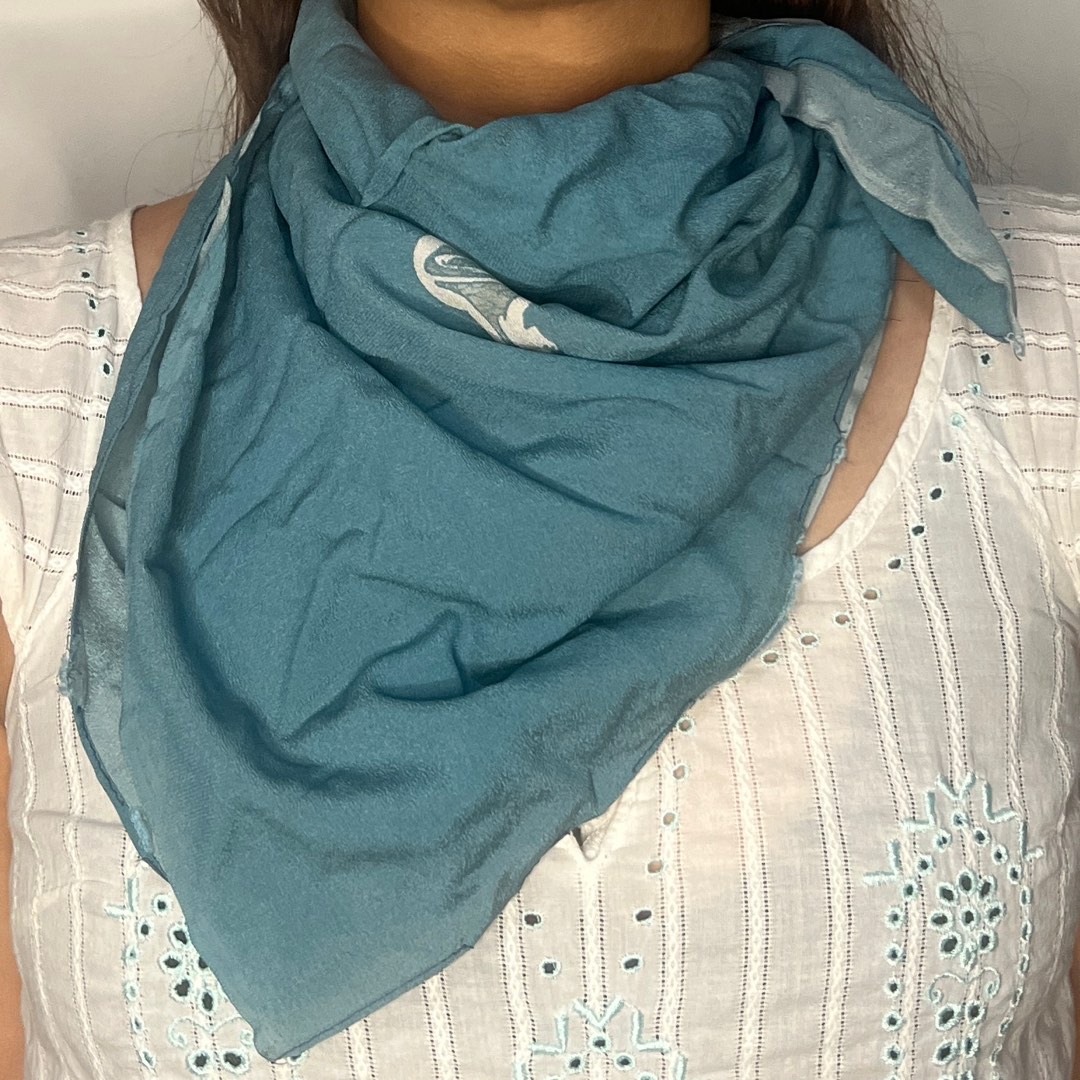 Blue and White Fish Neck & Head Scarf, Women's Fashion, Watches ...