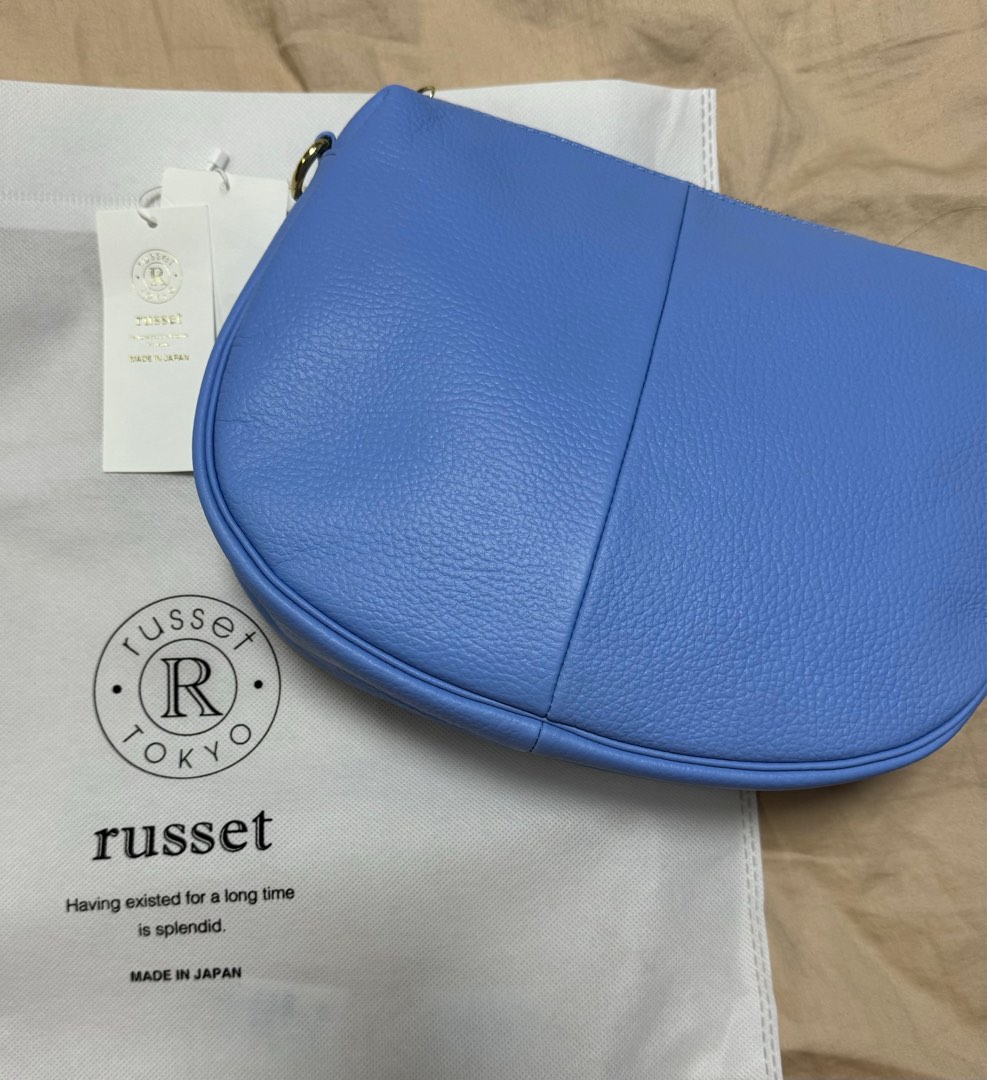 Japan Authentic Russet real leather sling bag in sky blue, Women's ...