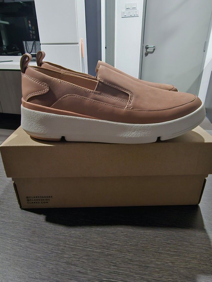 Clarks Tri Flash Step Blush Leather, Women's Fashion, Footwear ...