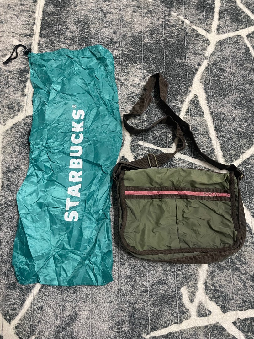 COMBO BAG ISAAC & STARBUCKS NYLON BAG, Men's Fashion, Bags, Sling Bags ...