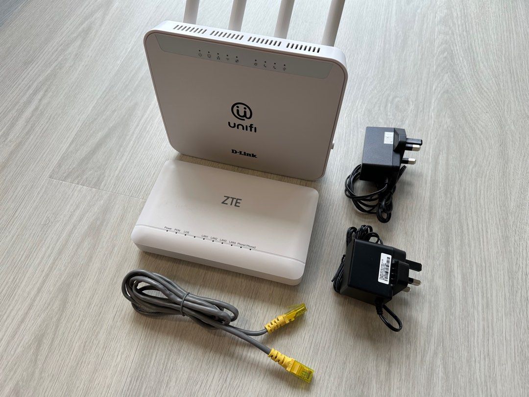 D-link Router Dual Band with VOIP + ZTE Modem (UNIFI), Computers & Tech ...