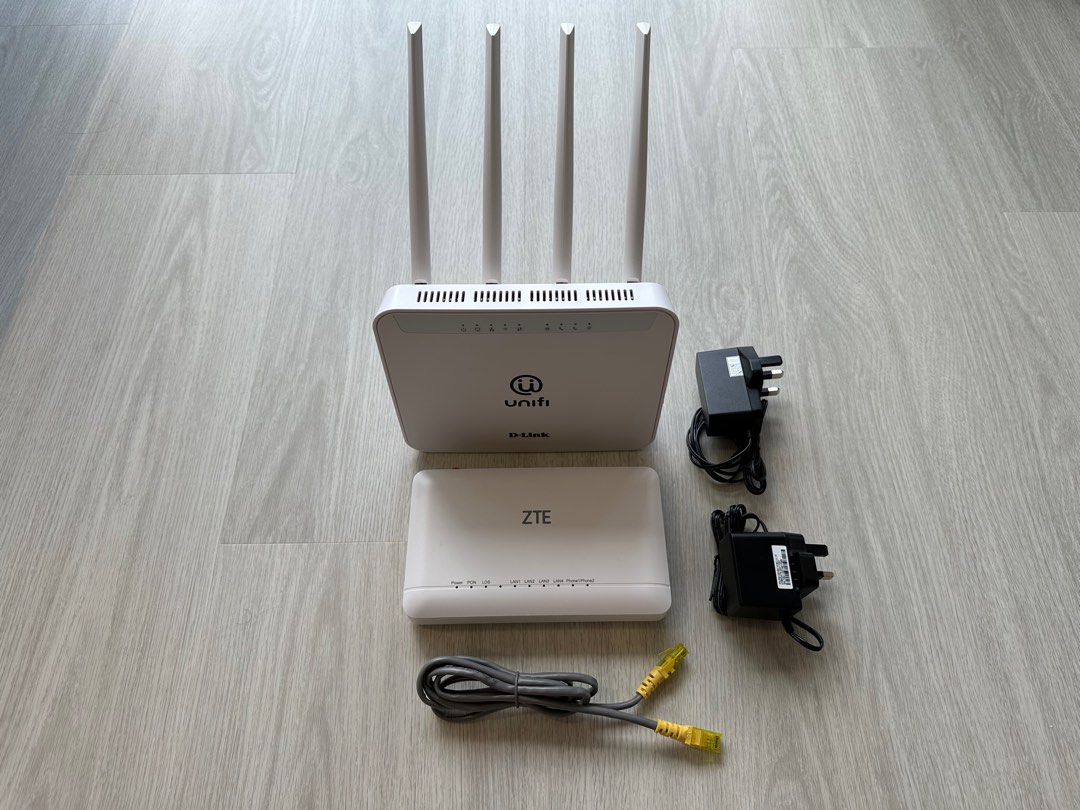 D-link Router Dual Band with VOIP + ZTE Modem (UNIFI), Computers & Tech ...