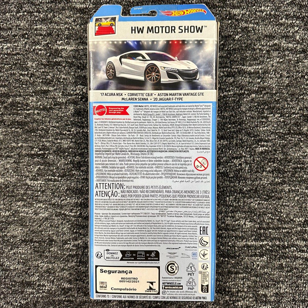 HOT WHEELS 2024 HW MOTOR SHOW 5 PACK 17 Acura NSX Corvette C8.R Aston ...