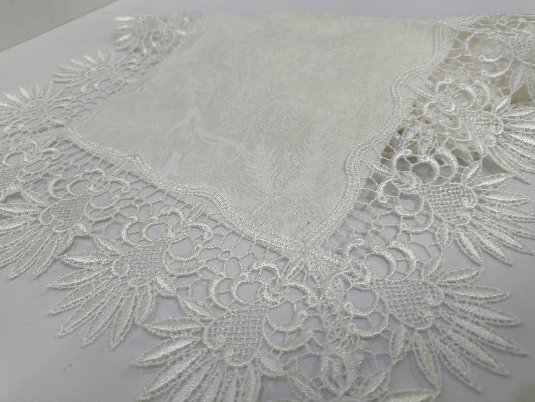 Japan Floral Lace Table Center Cloth 46.5 X 31cm, Furniture & Home ...